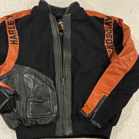Harley-Davidson | Jackets & Coats | Harleydavidson Black And Orange ...